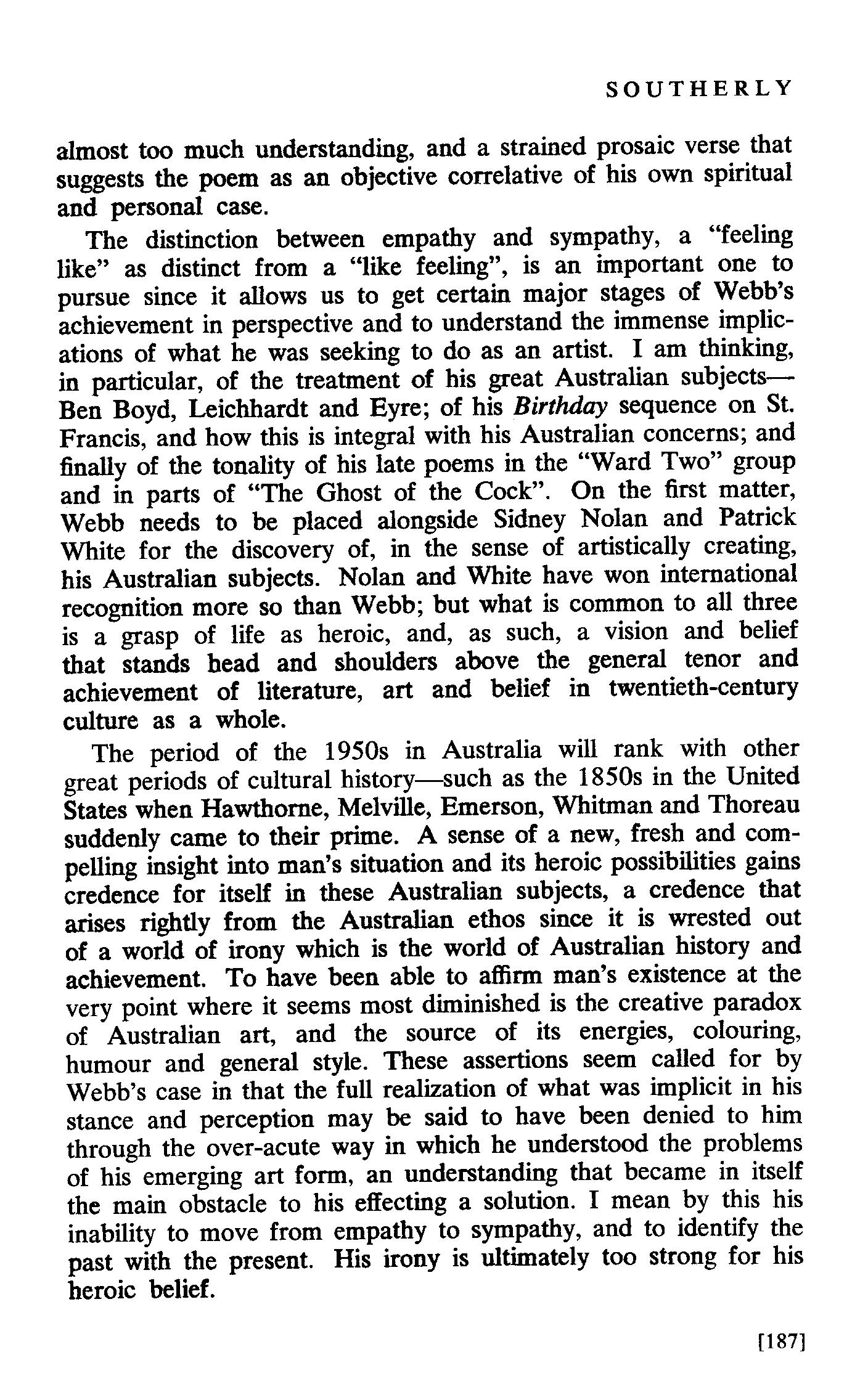 The Poetry of Francis Webb – James Tulip- Writings